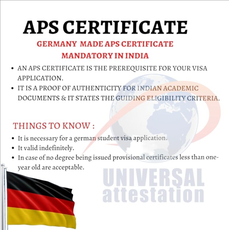 APS Certificate For Indian Students NORKA EMBASSY HRD MEA Apostille